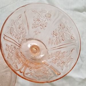 glass | Accents | Pink Rose Motif Depression Glass | Poshmark